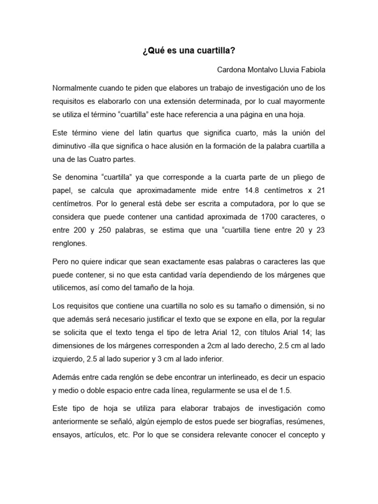 Reporte 2 - Cuartilla | PDF