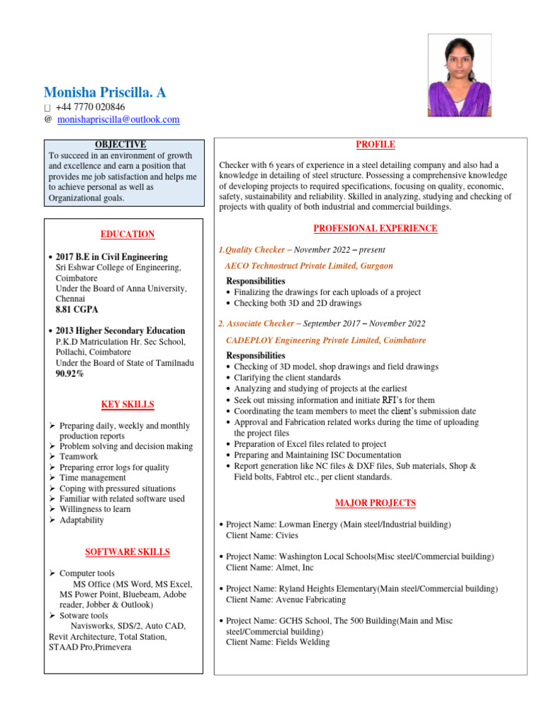 Monisha Priscilla Resume - 20-9-2023 | PDF