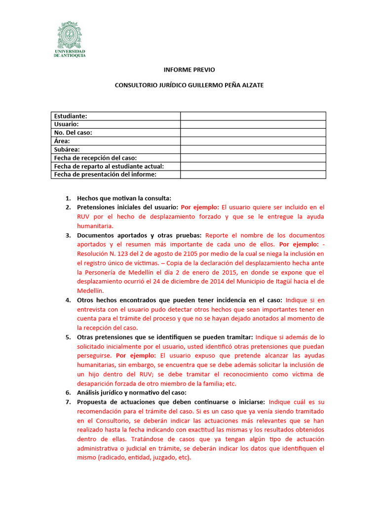Formato de Informe Previo | PDF