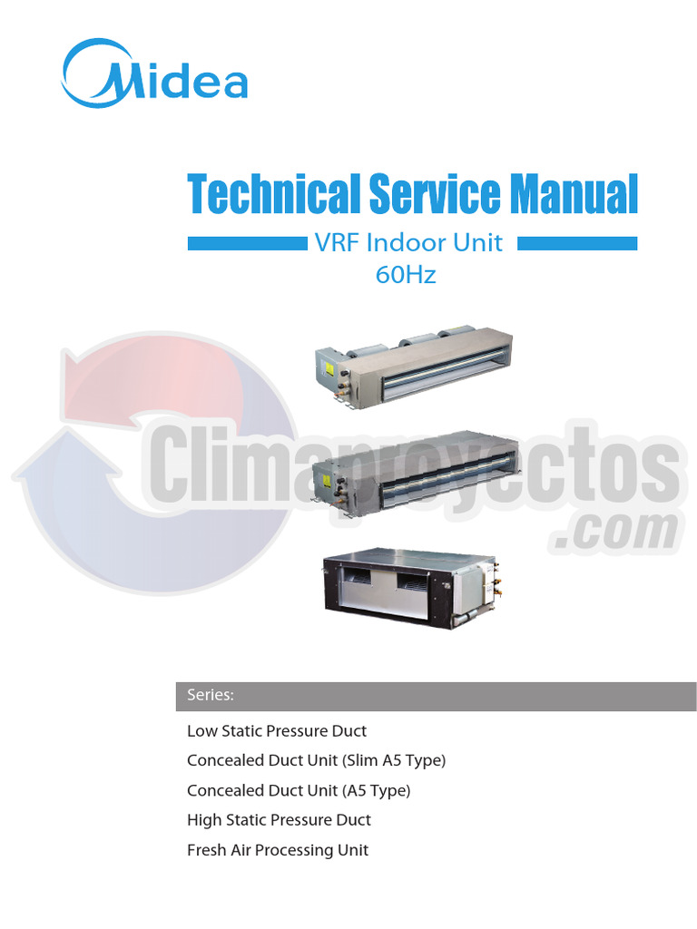 FanCoil VRF Midea Manual Tecnico CP | PDF | Duct (Flow) | Air Conditioning