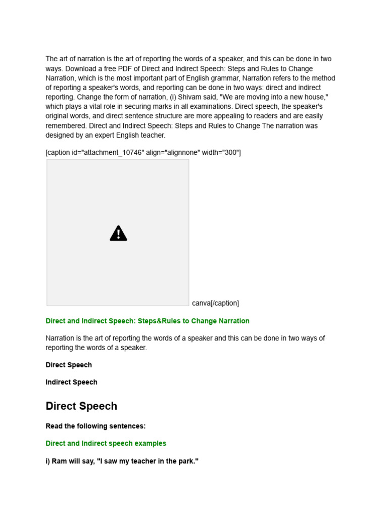 Narration Rules | PDF