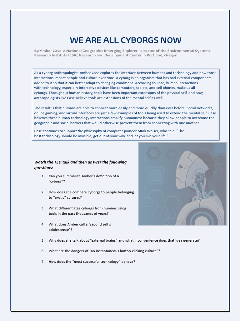 Cyborgs TED Talk | PDF