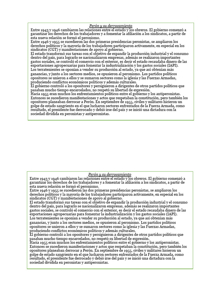 Perón y Su Derrocamiento | PDF