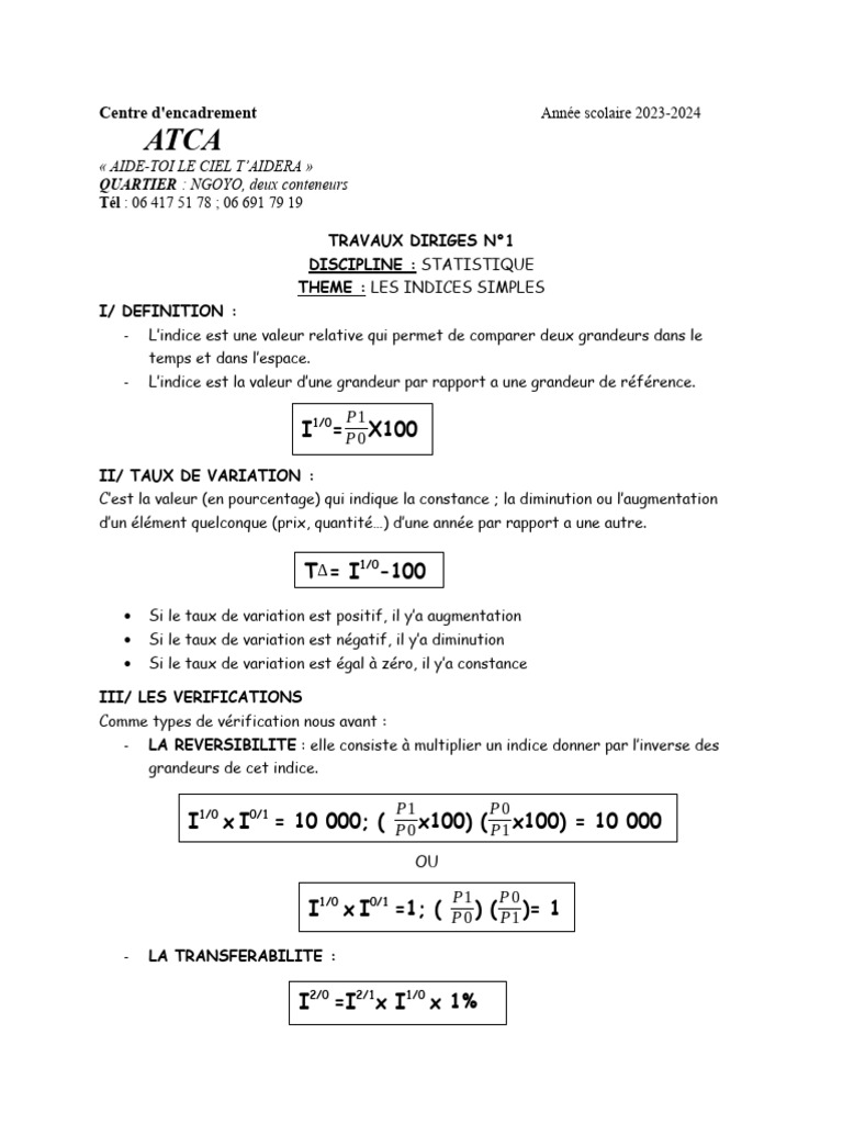 les indices simples | PDF
