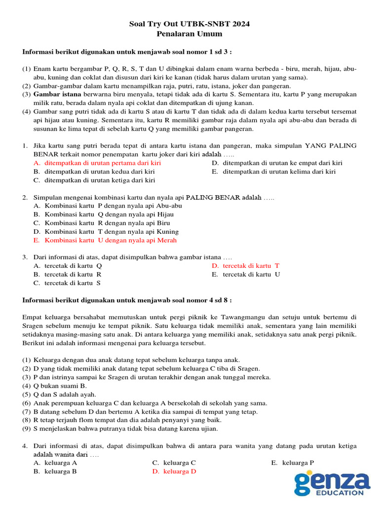 1 Soal Try Out UTBK Ke-1 Penalaran Umum | PDF