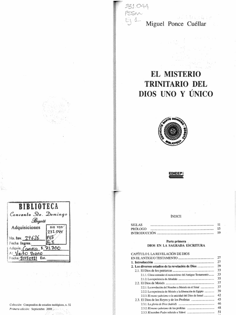 EL MISTERIO TRINITARIO, DIOS DESDE EL SILENCIO Y LA CERCANÍA (Sebastián Fuster Perelló) | PDF