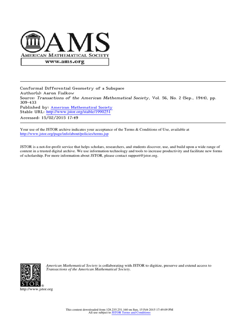 Conformal Differential Geometry of A Subspace | PDF | Science ...