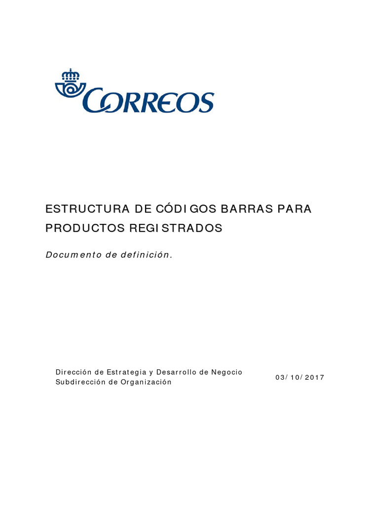 Estructura de Código de Barras para Productos Registrados V59.0 | PDF