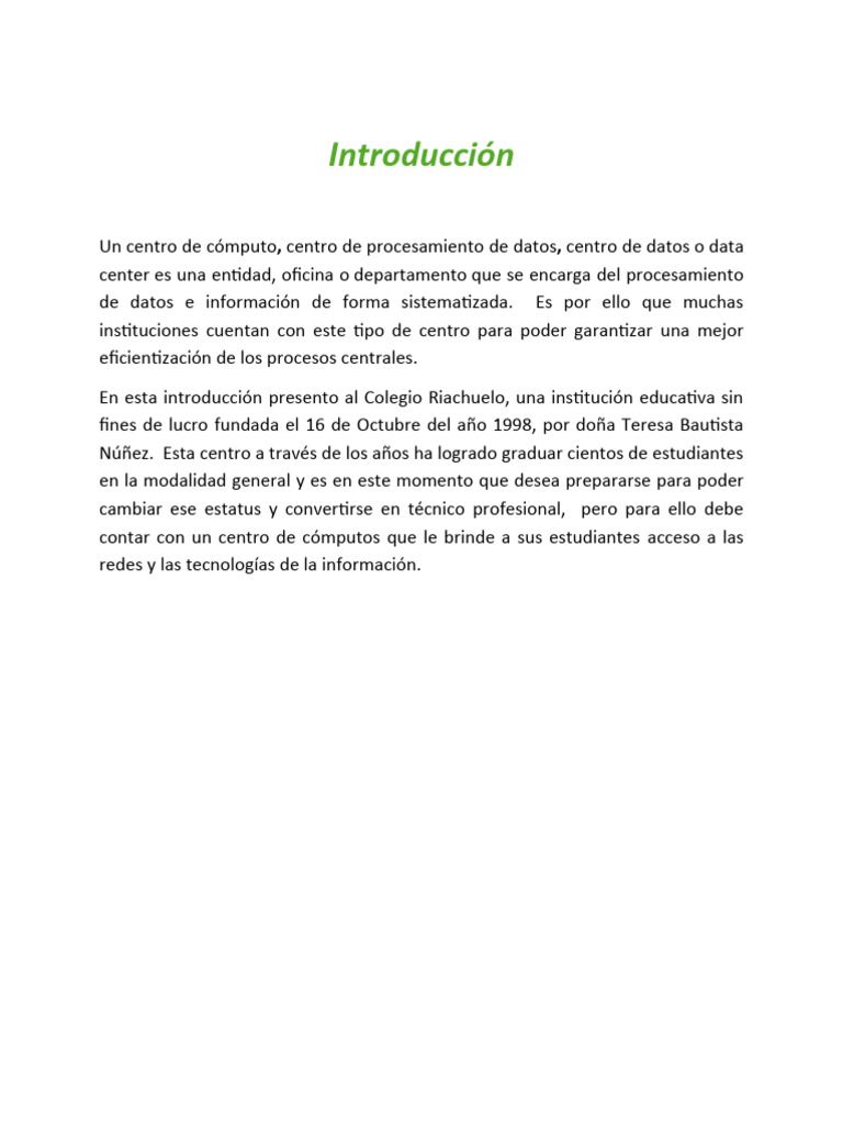 Propuesta Tecnica de Un Data Center | PDF