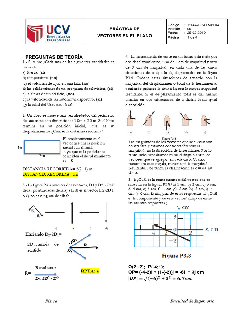 Trabajo Práctica - de - Vectores | PDF | Vector Euclidiano | Velocidad