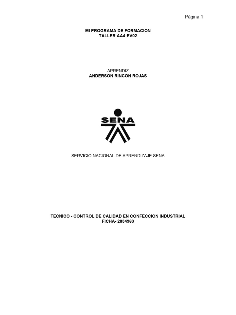 Mi Programa de Formacion Sena | PDF