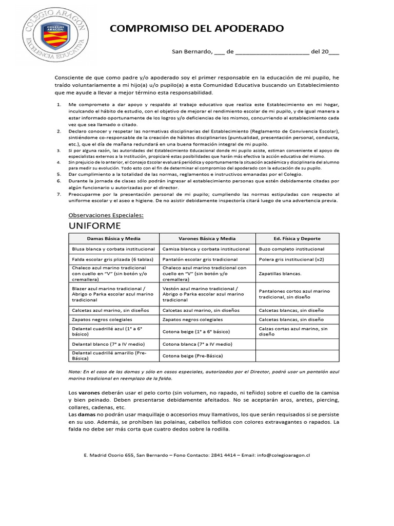 Compromiso Apoderado | PDF | Ropa | Moda