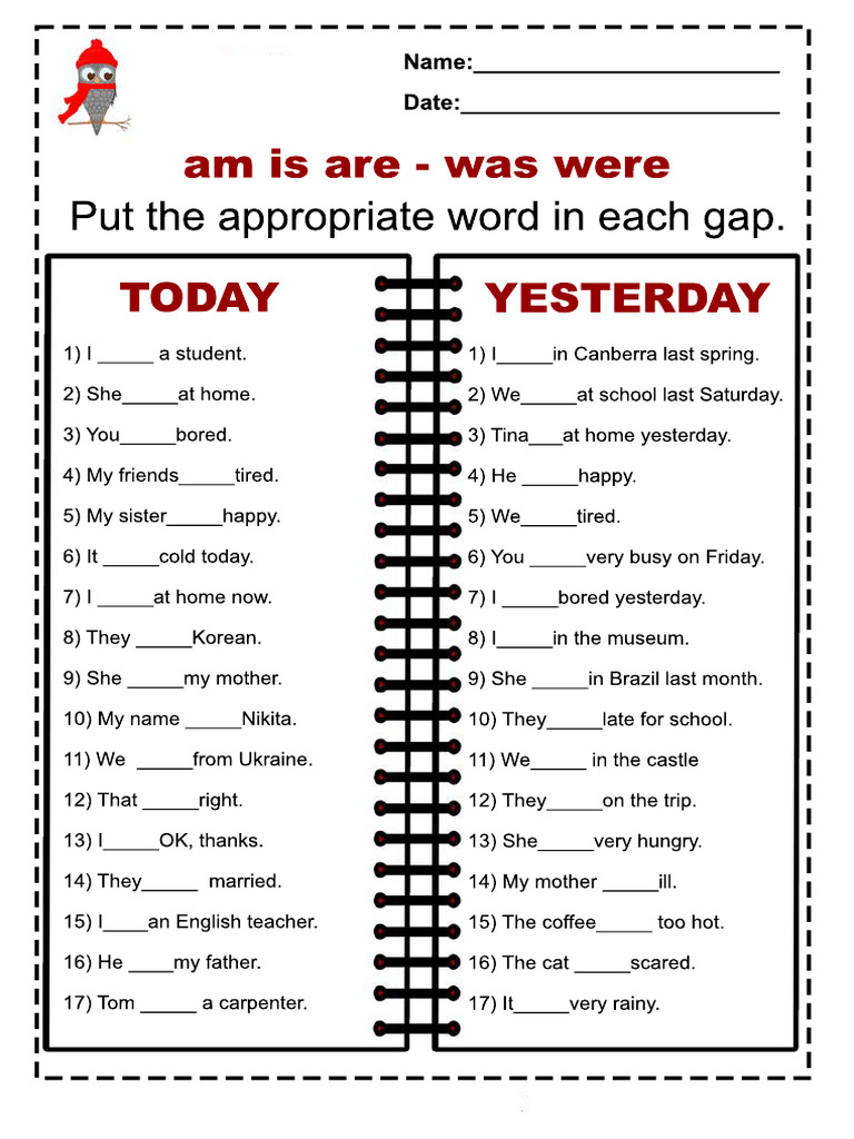Am Is Are Was Were | PDF