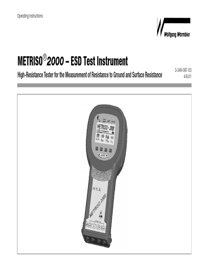 METRISO 2000 ESD Tester Manual | PDF