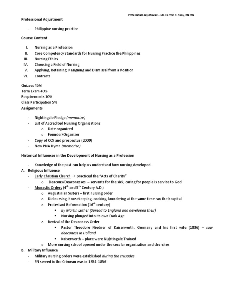 Professional Adjustment | PDF | Autonomy | Nursing