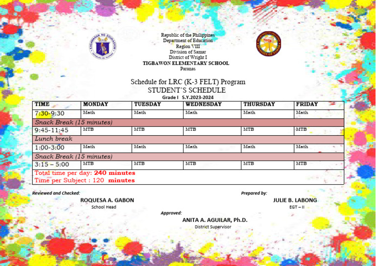 K-Felt Class Program | PDF
