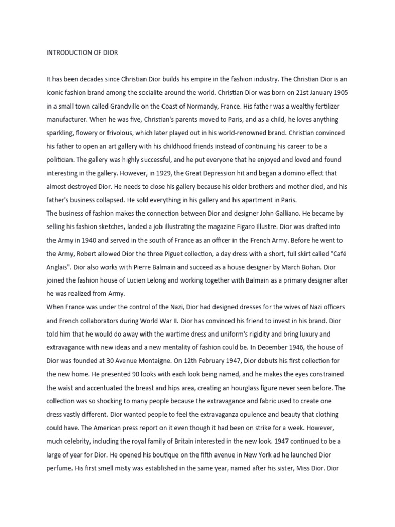 Dior Assignment | PDF