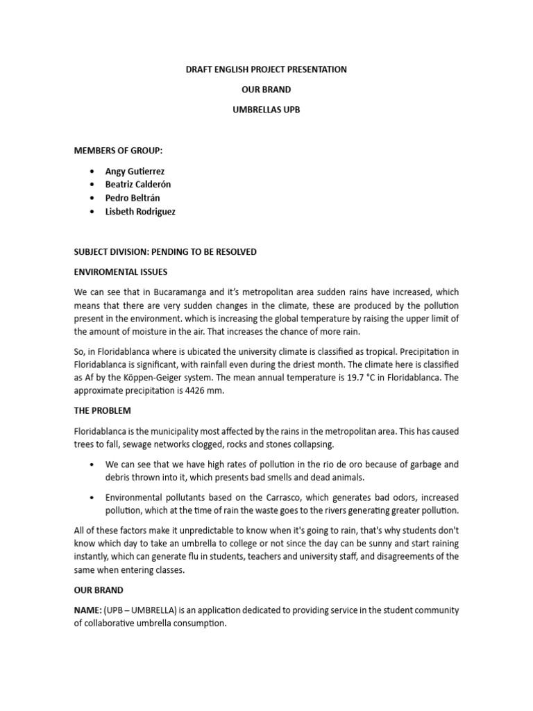 Draft English Project Presentation | PDF | Business | Science & Mathematics