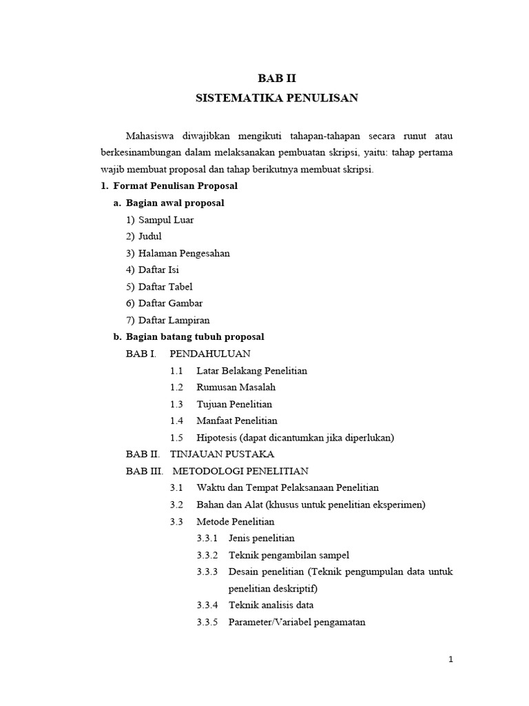 sistematika penulisan SKRIPSI 2015 | PDF