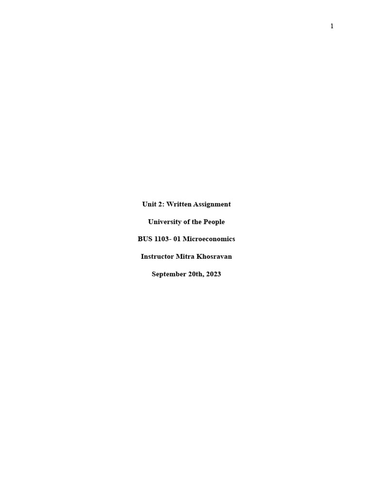 Bus 1103 Unit 2 Written Assignment Pdf