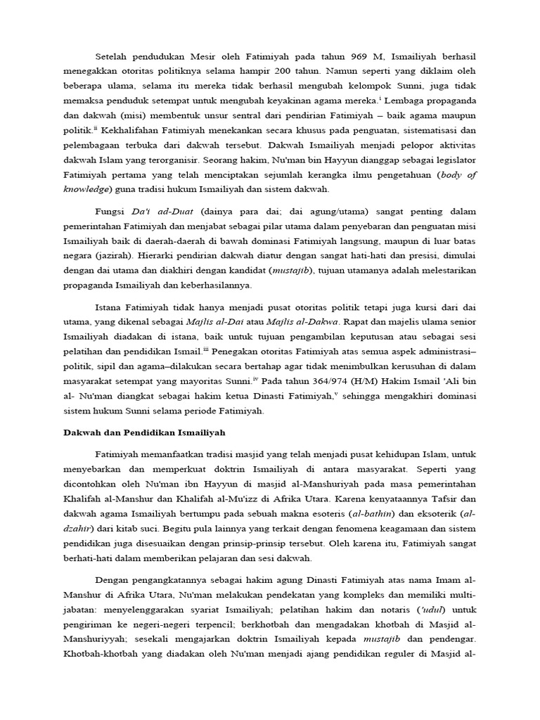 "Dakwah dan Pendidikan Fatimiyah" | PDF | Politik