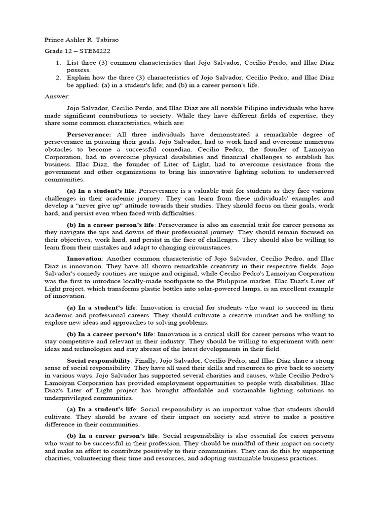 Entrep Act2 | PDF | Innovation | Cognition