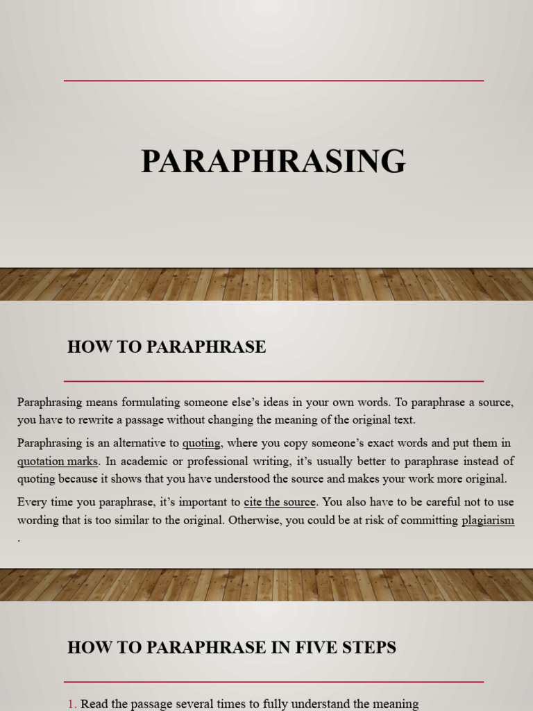 Paraphrasing | PDF
