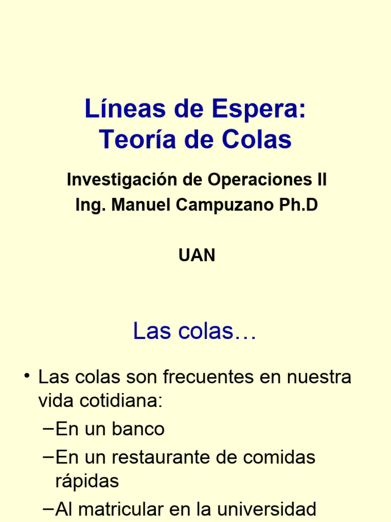 Teoria de Colas | PDF