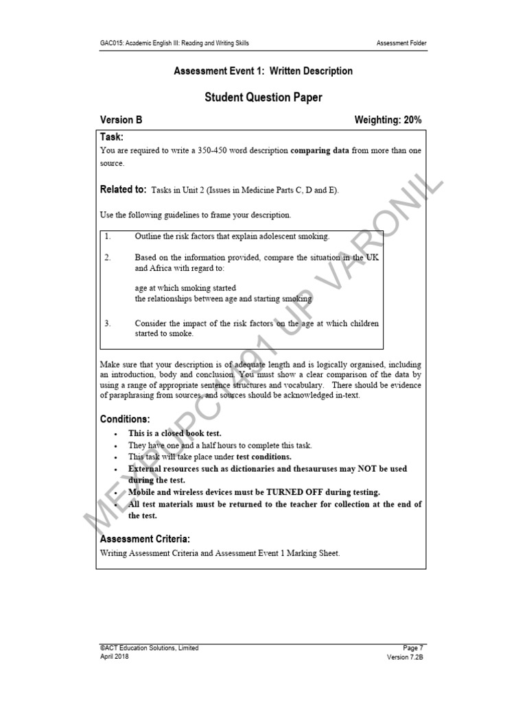 Student Question Paper | PDF