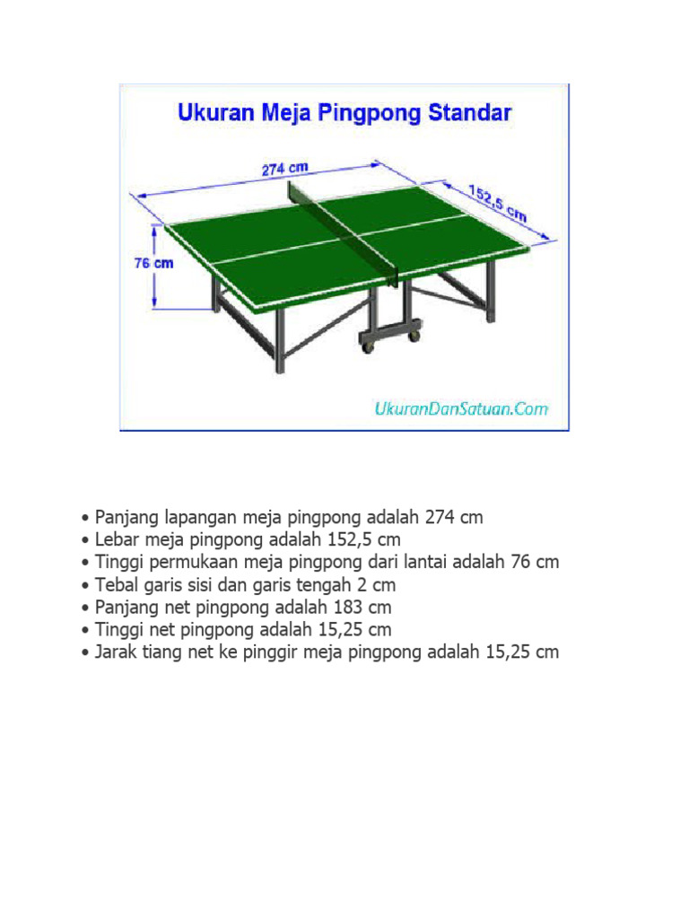 Ukuran Meja Pingpong | PDF