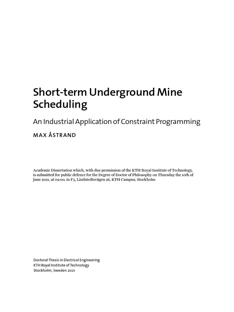 Short-Term Underground Mine Schedulling | PDF