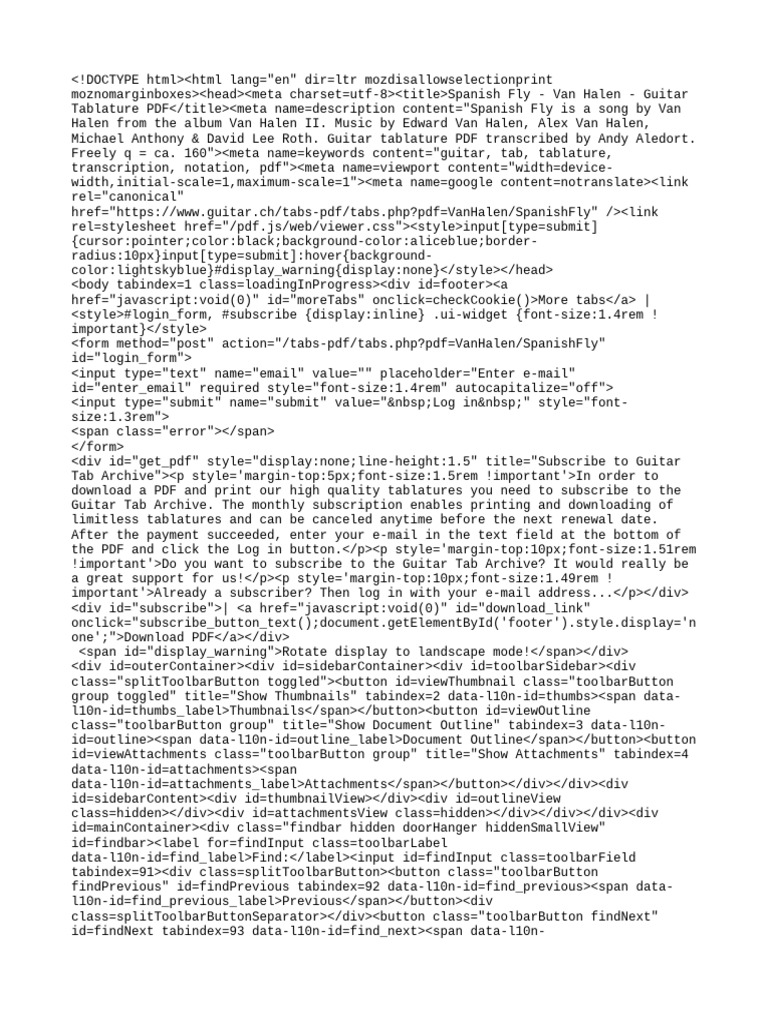 Van Halen's Spanish Fly Guitar Tab PDF | PDF