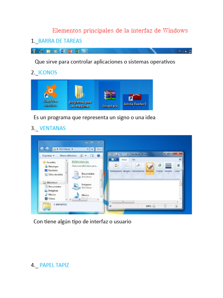 Elementos Principales de La Interfaz de Windows | PDF