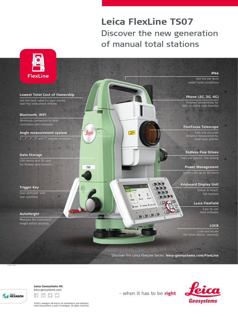 Leica FlexLine TS07 Overview Poster | PDF | Computer Keyboard | Computing