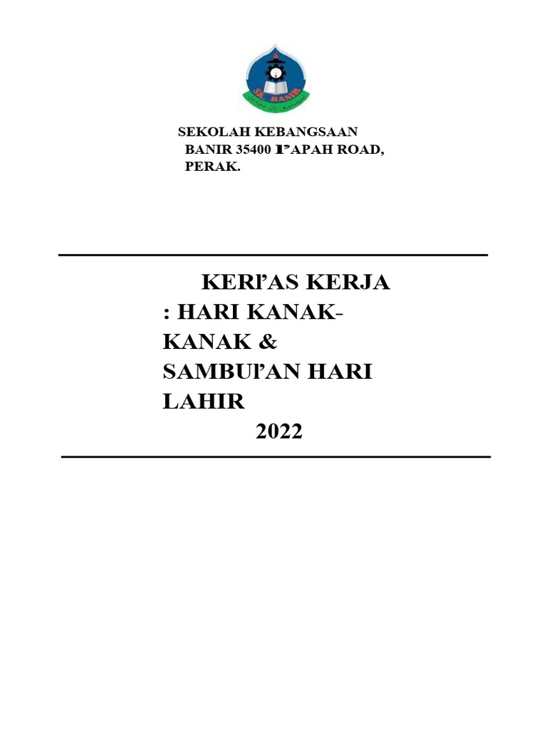 Kertas Kerja Hari Kanak-Kanak 2022 | PDF