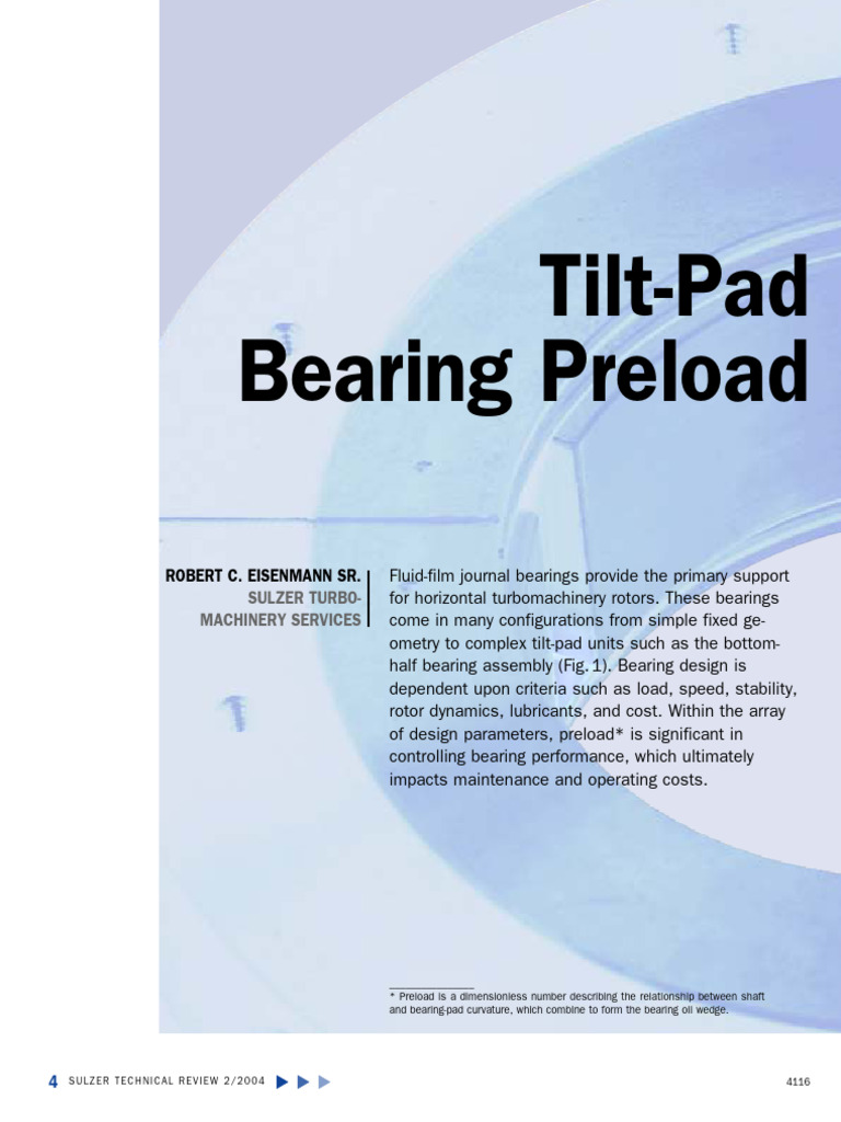 Tilt-Pad Bearing Preload Insights | PDF | Bearing (Mechanical ...