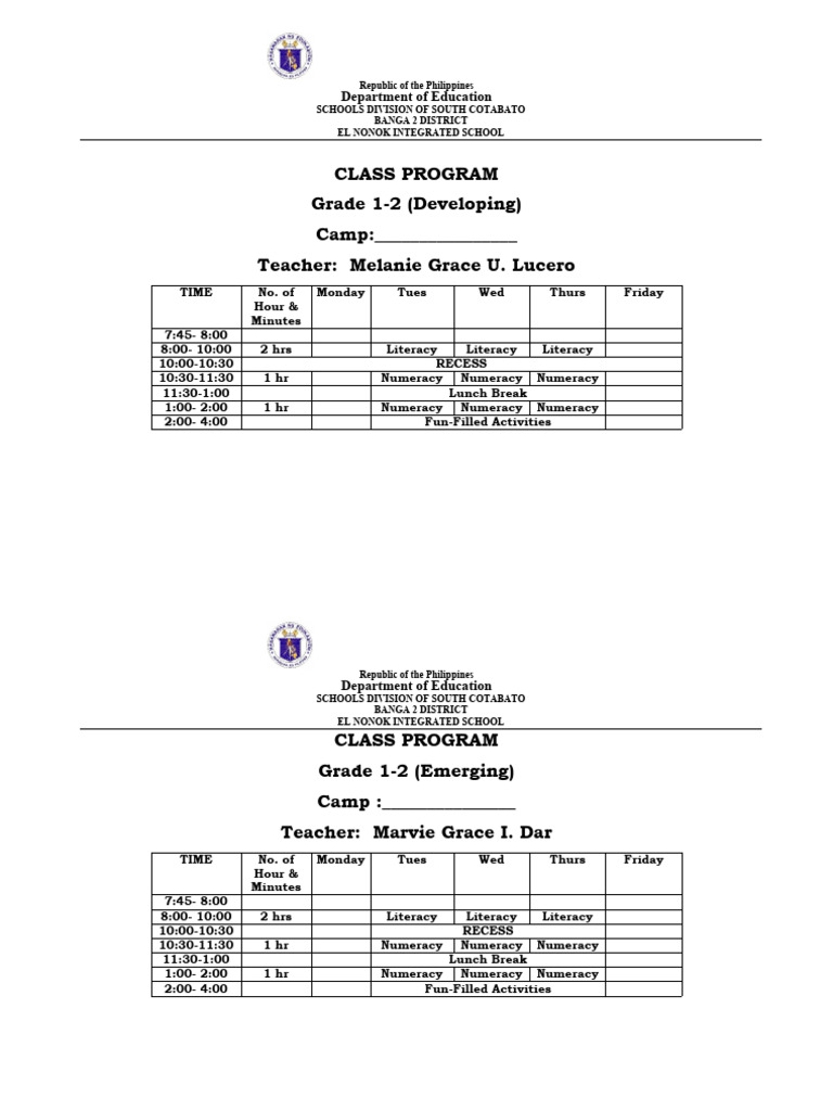 Class Program NLC | PDF