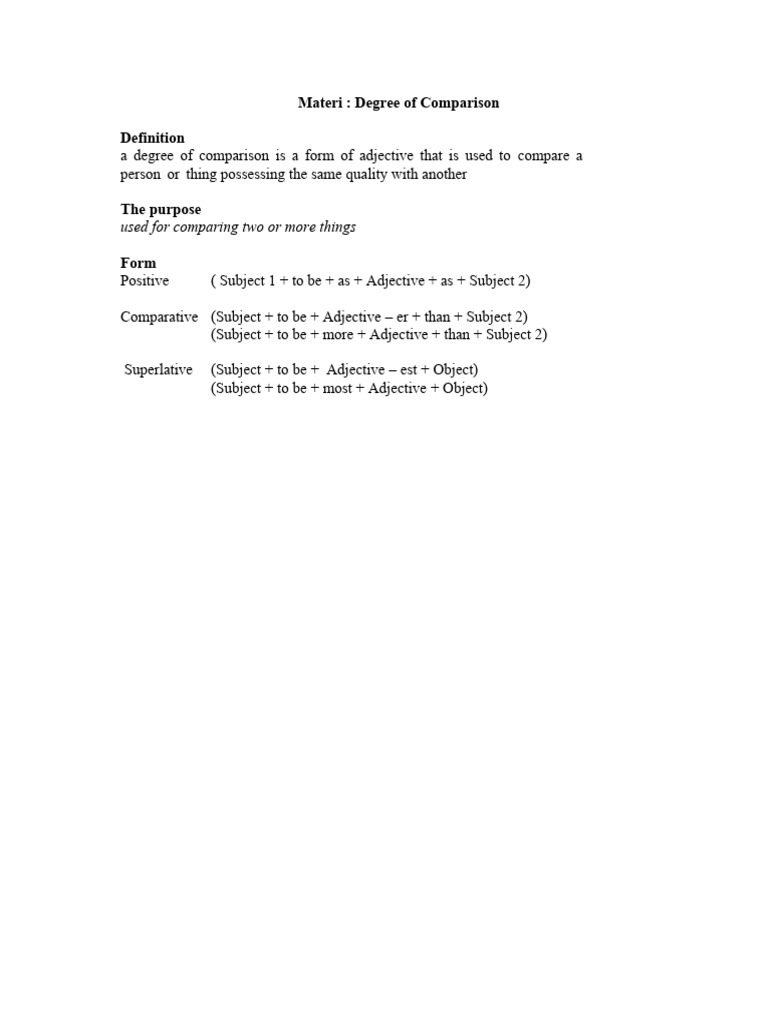 materi degree of comparison | PDF