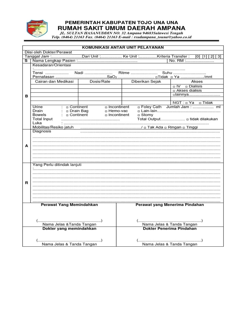 Form Komunikasi Antar Unit Pelayanan | PDF