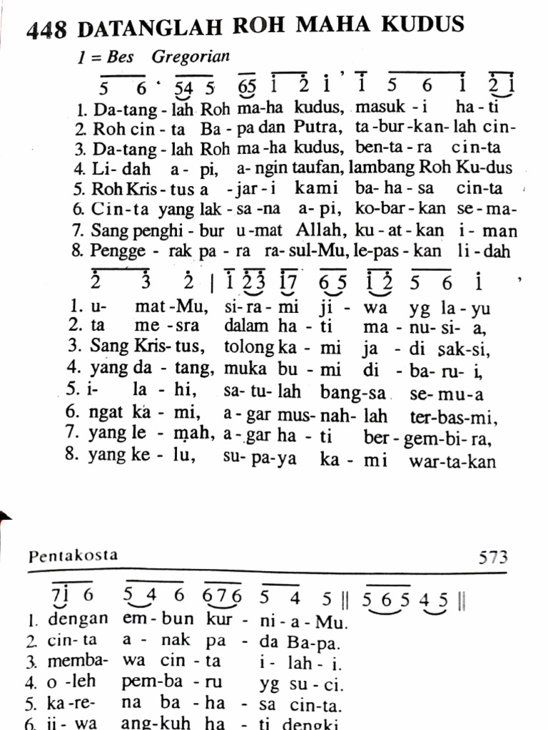 Datanglah Ya Rohkudus MB448 | PDF
