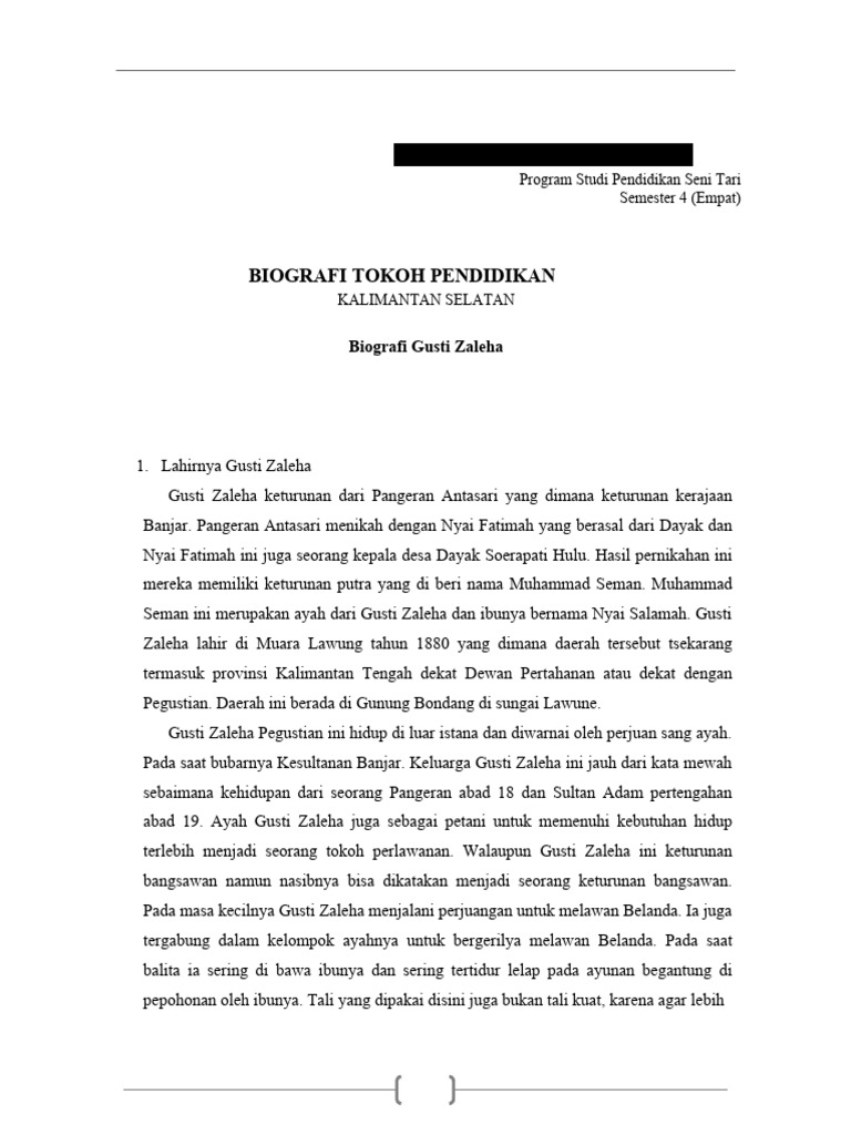 Biografi Ratu Zaleha | PDF