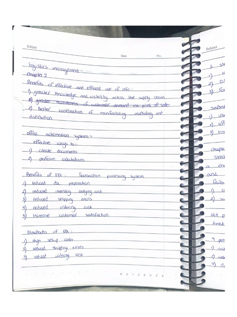 Logistics Notes Hamza Hakim 20200352 | PDF