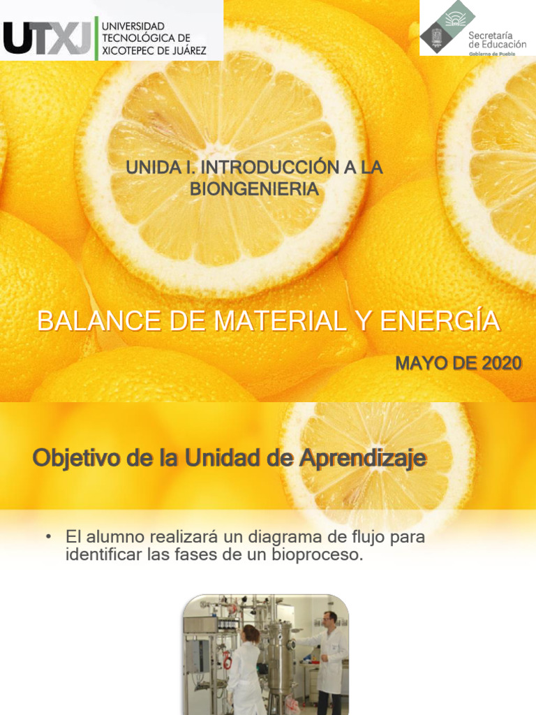 Balance de Material y Energía en Bioingeniería | PDF