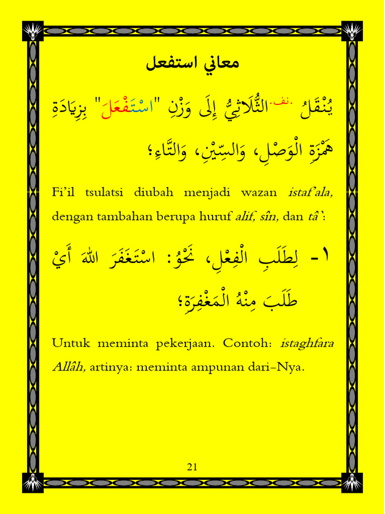 Catatan Amtas Sampai Pertemuan 27 - Makna Wazan-Wazan Istaf'ala | PDF ...