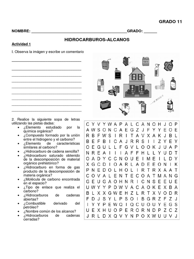 Guia 2 Quimica 11°alcanos | PDF | Alcano | Hidrocarburos