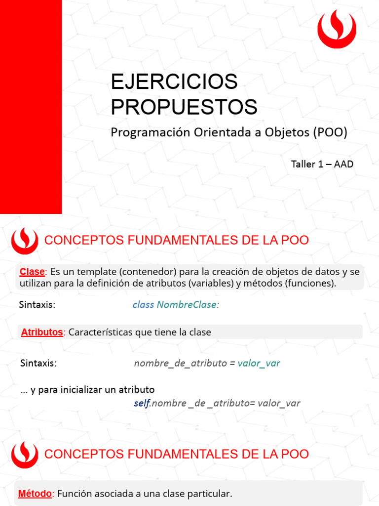 Taller 1 - POO | PDF | Objeto (informática) | Programación orientada a ...