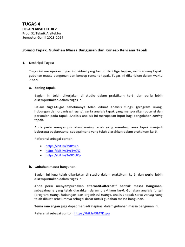 Tugas Desain Arsitektur: Zoning dan Rencana Tapak | PDF | Seni ...