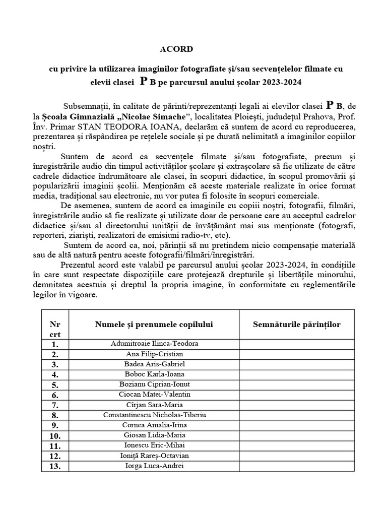 Acord Fotografiere | PDF