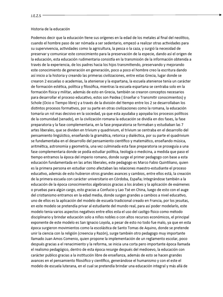 Historia De La Educación Pdf
