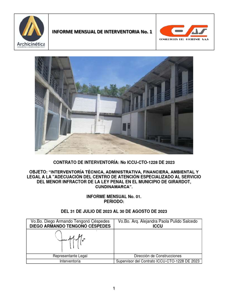 01 - Informe Mensual de Interventoría v001 | Descargar gratis PDF ...